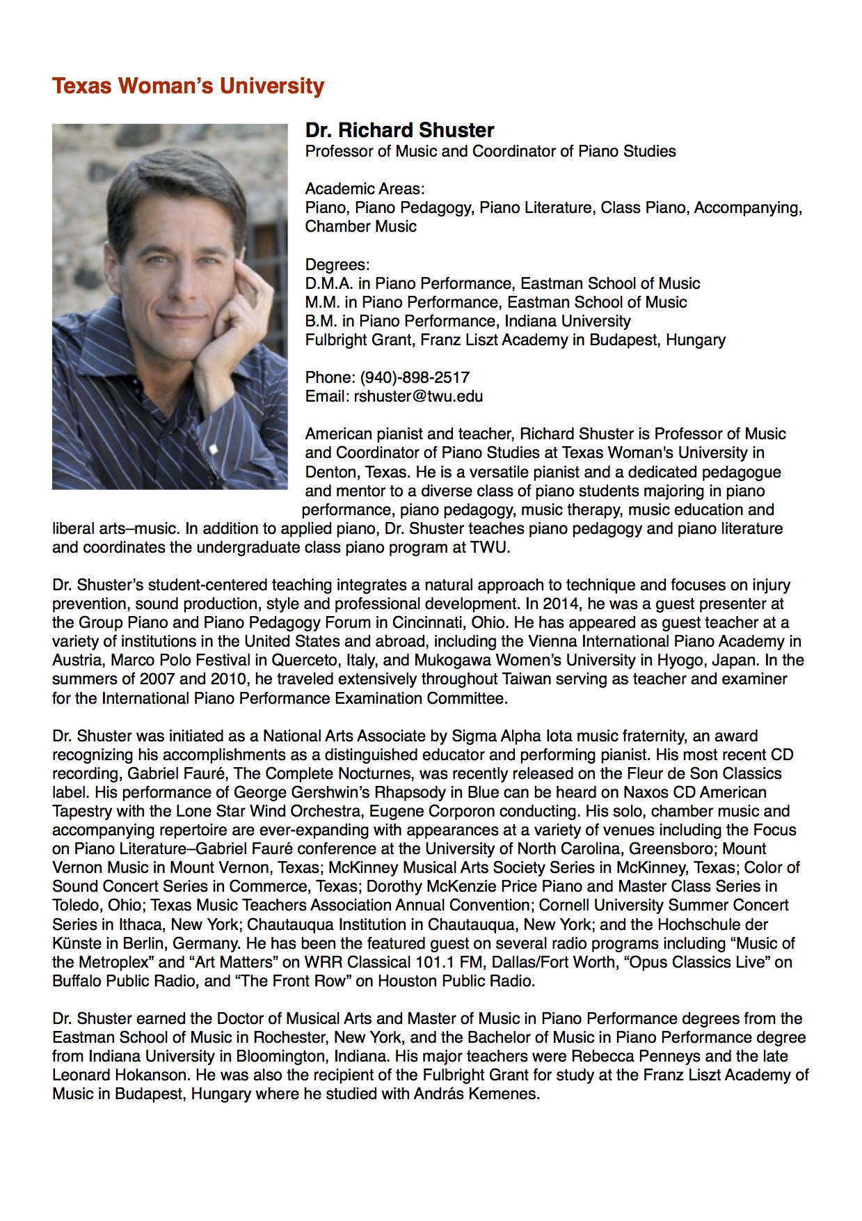 PTGPFI welcomes Dr. Richard Shuster as Guest Speaker | Piano Teachers ...